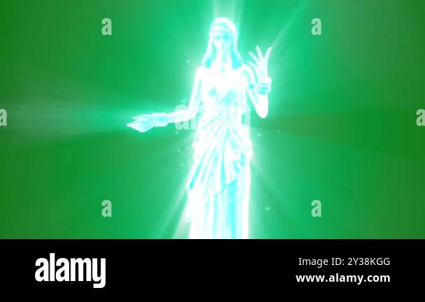Ghost Goddess Divine Apparition Speaks Green Screen 3D Rendering ...