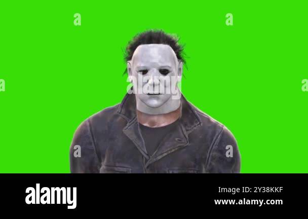 Green Screen Masked Serial Killer Walkcycle with Knife Close up Loop 3D ...