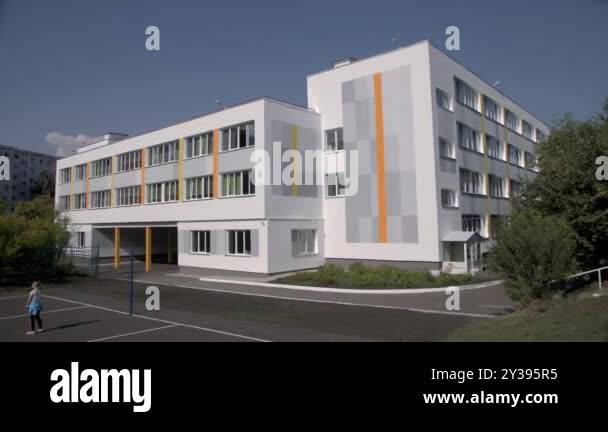 Contemporary school building with innovative architectural design. Well ...