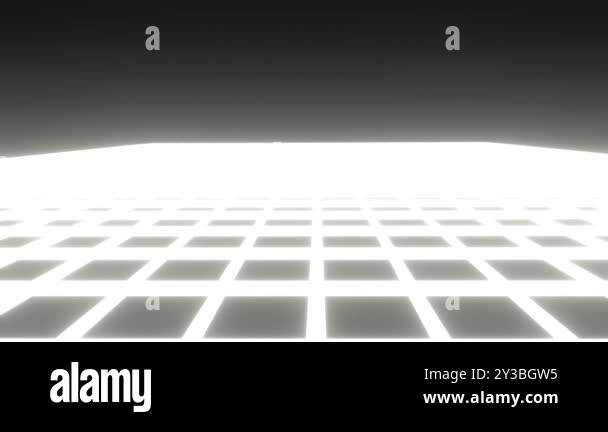 Infinity perspective grid wireframe neon white light. Futuristic white ...