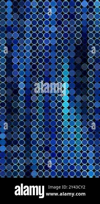 Abstract blue running pixels. Motion. Moving particle lines on a black ...
