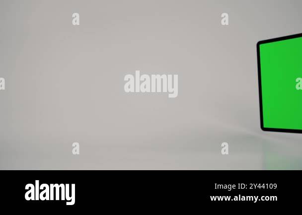 Tablet computer rotation animation with green screen. Tablet computer ...