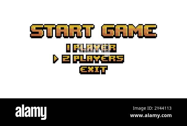Home screen of a pixel art and 8-bit style game, Game home menu Stock ...