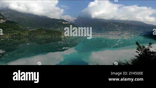 Fantastic landscape on Lake Molveno - Anamorphic Lens Stock Video ...