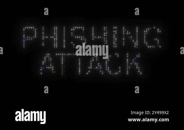 PHISHING ATTACK text made from symbols with technology glitch effect ...