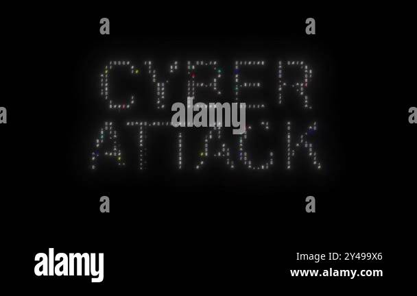 CYBER ATTACK text made from symbols with technology glitch effect ...
