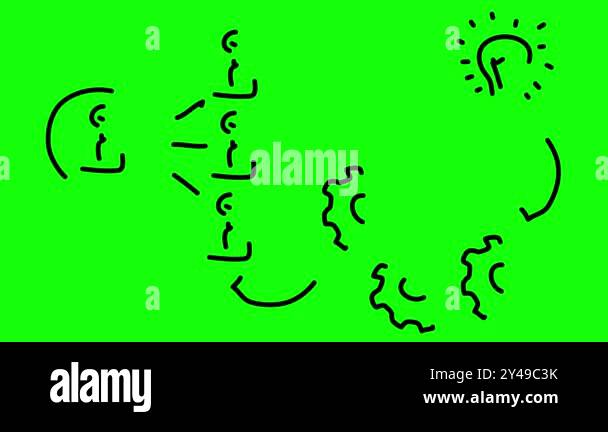 Animated black hand drawn doodle of work process. Concept of teamwork ...