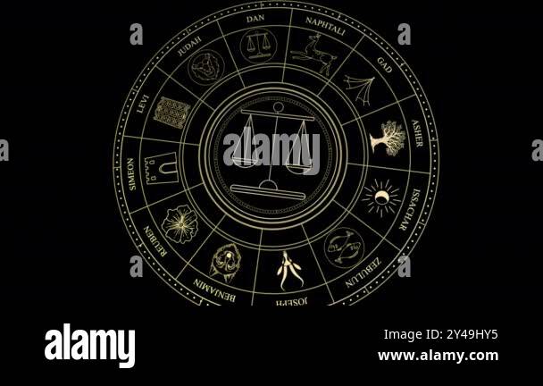 DAN Tribe of Israel Flag Symbol Banner Stock Video Footage - Alamy