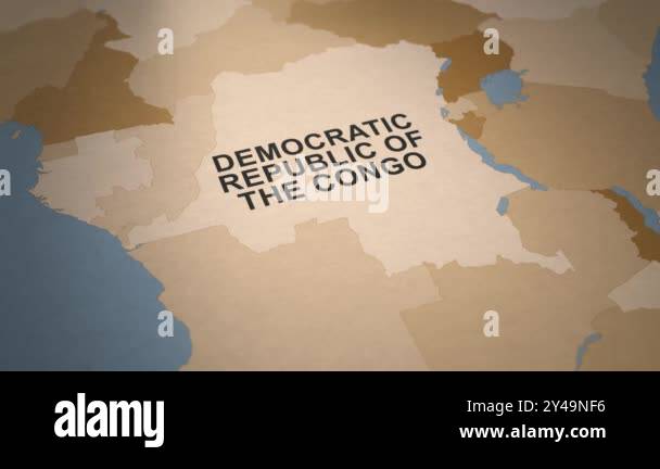 Old Paper Map of The Democratic Republic of the Congo. This map is part ...