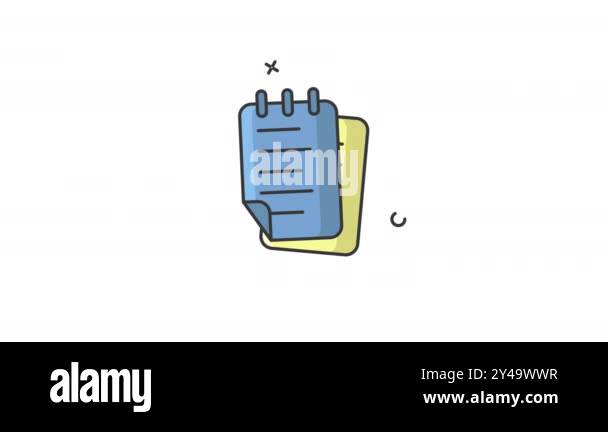 memo note icon animation loop motion graphic video design, flat ...