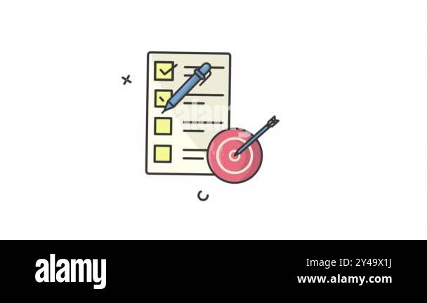 target goal list icon animation motion graphic video design, simple ...