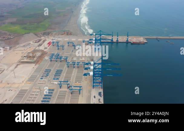 Chancay seaport. Located in Peru, Mega port under construction by the ...