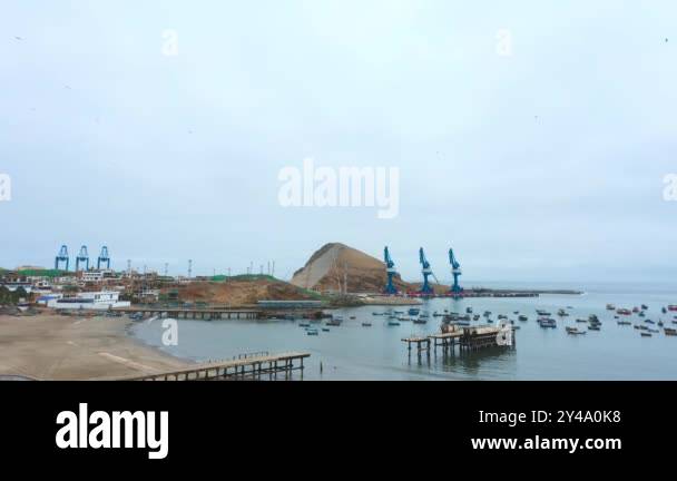 Chancay seaport. Located in Peru, Mega port under construction by the ...