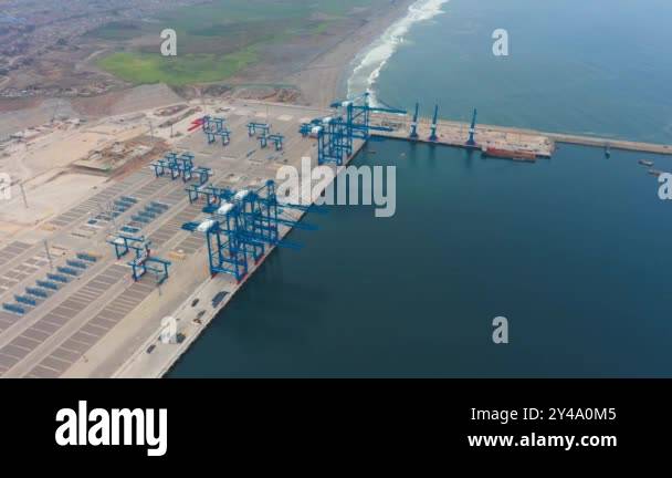 Chancay seaport. Located in Peru, Mega port under construction by the ...