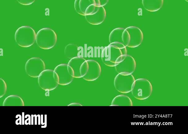 Smooth animation of floating water bubbles. Realistic bubbles slow ...
