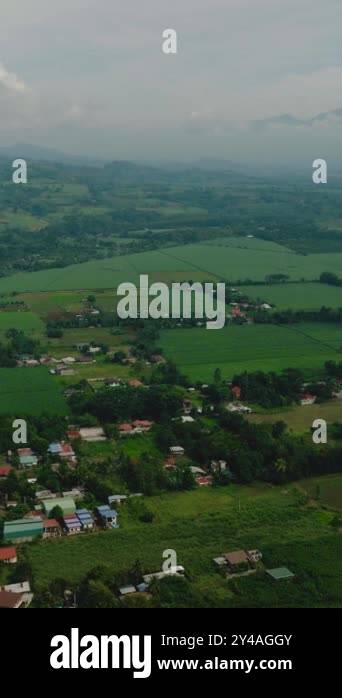 Tropical mountain province with village of farmers and agricultural ...