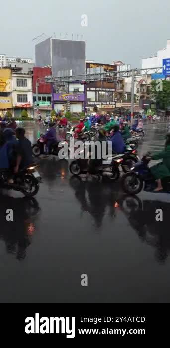 HO CHI MINH CITY, VIET NAM- SEPT 14, 2024: Crowded scene at rush hour ...