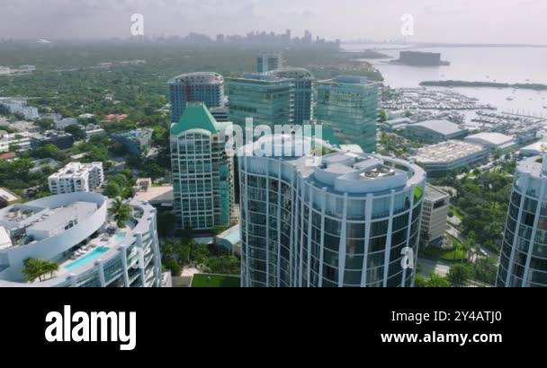 Downtown district of Miami Coconut Grove neighborhood in Florida, USA ...