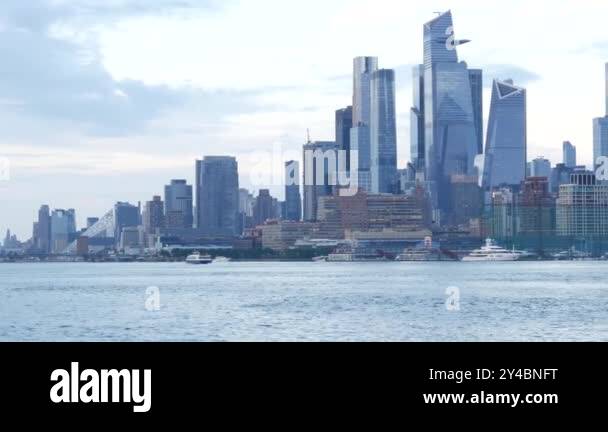 New York City waterfront skyline, Manhattan Midtown Hudson Yards ...
