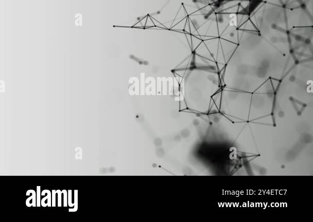 Abstract digital connection, moving dots and lines. Technology background. Network connection ...