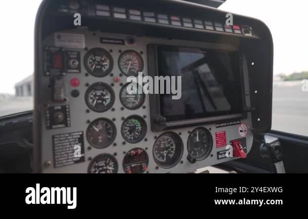 Helicopter Instrument Panel: Precision Gauges and Flight Data Display ...