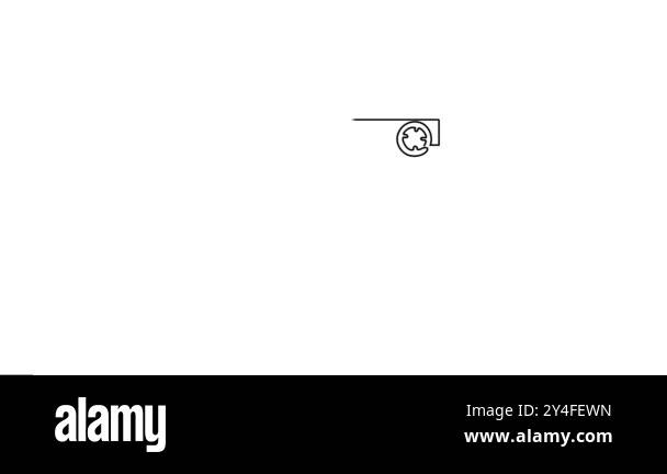 Animated continuous single-line drawing of Old cassette player, line ...