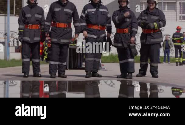 A specialized firefighting unit equipped with special attire and ...