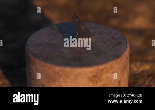 Sundial full day timelapse animation from morning to night, 3d render ...