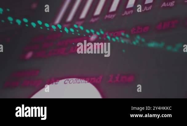 Data visualization animation over calendar months and numerical data ...