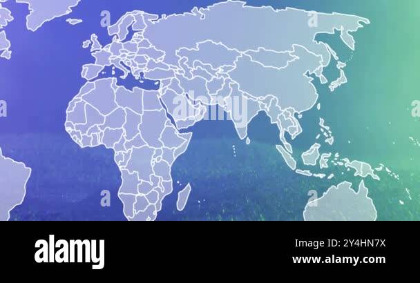 Animating world map over underwater scene with aquatic plants ...