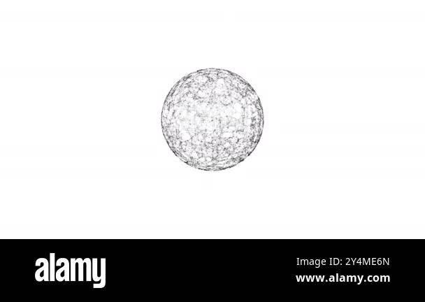 3D render of geometric loop animation of sphere on white background, 4K ...