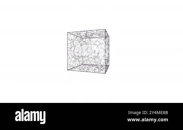 3D render of geometric loop animation of cube on white background, 4K ...
