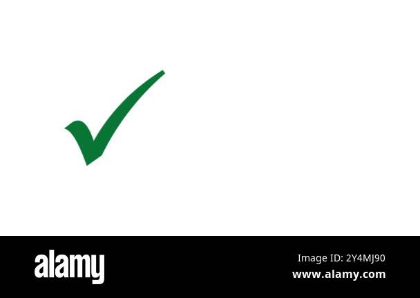 4K video of animated Green check mark symbol and Red Cross symbol. True ...