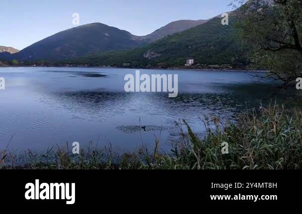 Scanno, Abruzzo, Italy September 10, 2024: Lake Scanno, a natural ...
