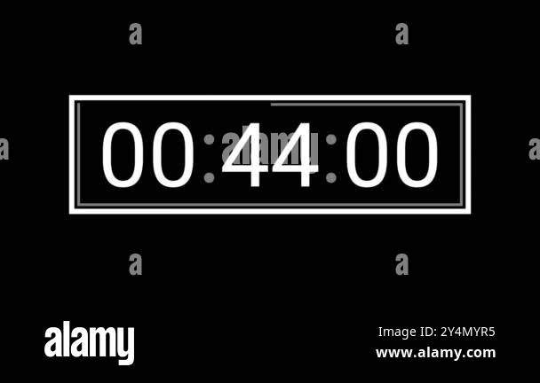 55 seconds countdown timer digital clock on black background suitable ...