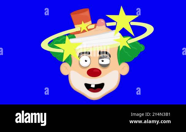 video animation emoji face clown joker character cartoon illustration ...