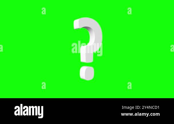 Question mark turning into exclamation mark and back isolated on green ...