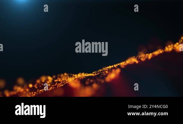 Abstract digital dynamic particle waves with light motion lights background, data flow, cyber ...