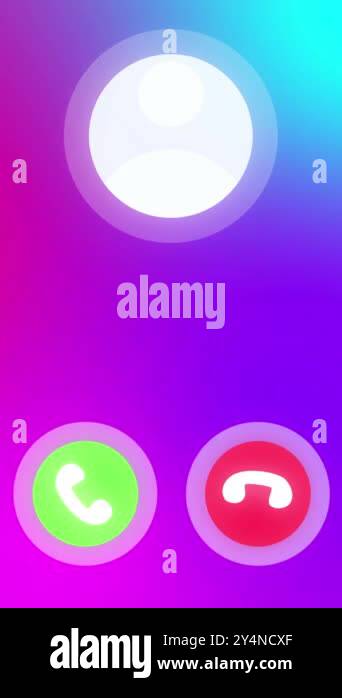 Animated Incoming call screen template. phone calling or phone ringing ...
