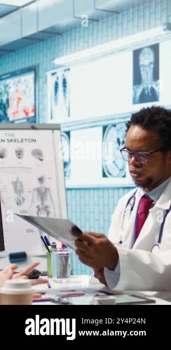 Vertical Video Female patient listening to a diagnostic report from ...