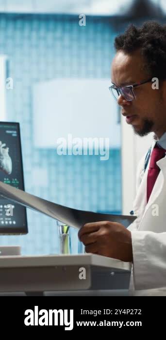 Vertical Video Female patient listening to a diagnostic report from ...