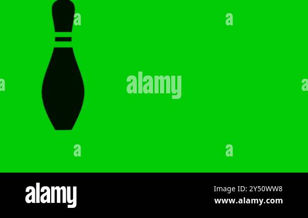 animated illustration of a bowling game on a green screen. bowling ...