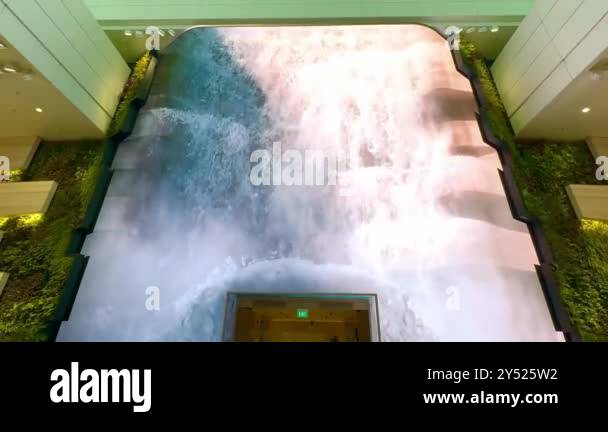 Digital Waterfall interactive LED screen as seen at one of the gate in ...