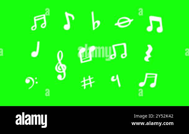 Musical note streaming up in melody. Music notes 4k animation, music ...