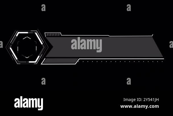 4K futuristic hud lower third in an alpha channel. Sci-fi design of hud ...