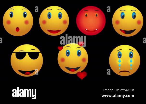 4K animated emoji pack in an alpha channel. All mood emojis are ...