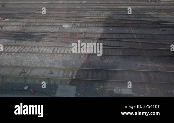 Train leaving Toronto Union Station next to Roger's Centre, rec709 4k ...