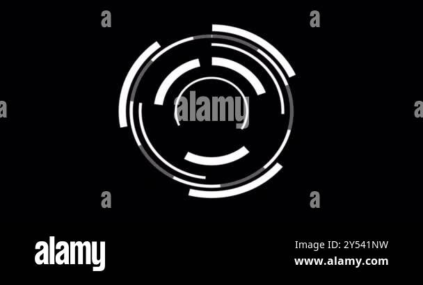 Loading data HUD circle interfaces in 4K alpha channel. Sci-fi circle ...