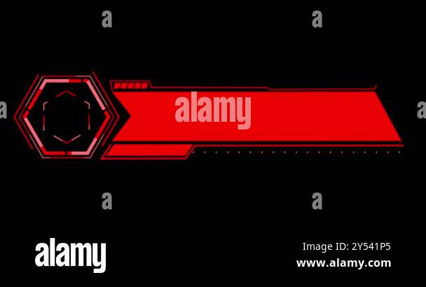 4K futuristic hud lower third in an alpha channel. Sci-fi design of hud lower third. Element of ...