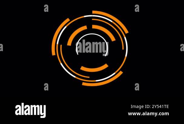 Loading data HUD circle interfaces in 4K alpha channel. Sci-fi circle ...